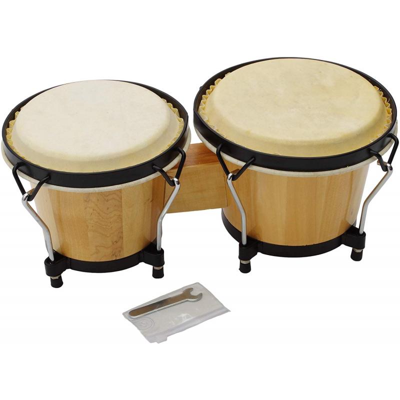 Buy Bongo Drums 6 in and 7 in Real Skin Drum Head, Bag, Tuning Key ...