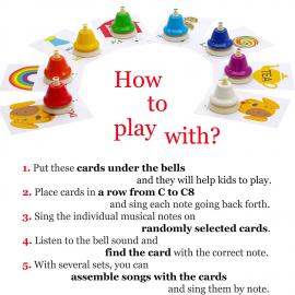 Buy 8-note Color Desk Bell Set - Song Book with Easy Sheet Music- Music ...