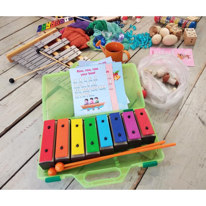 Buy Resonator Bell Set for Kids Color Glockenspiel Percussion 8 Note ...